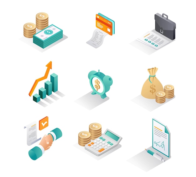 Premium Vector Isometric Icon Sets Business And Finance Developer