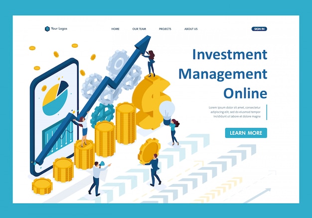 Premium Vector | Isometric managing online investing, investors analyze ... Premium Vector | Isometric managing online investing, investors analyze ...