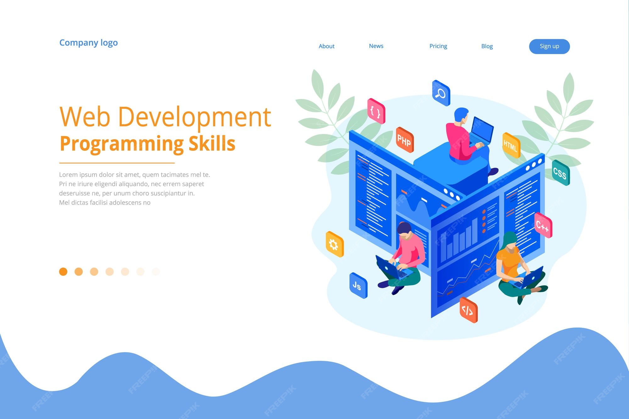 Premium Vector Isometric Programmer Coding New Project Web Development And Programming Skills