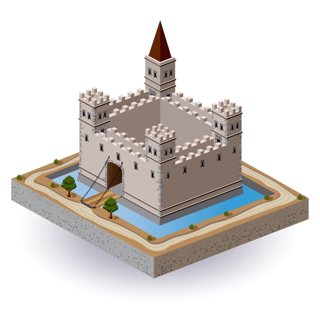 Premium Vector | Isometric projection of the vector of a medieval ... Premium Vector | Isometric projection of the vector of a medieval ...