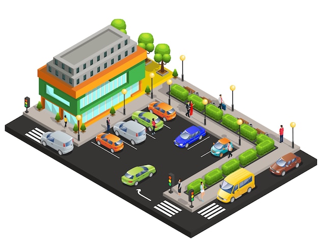 Free Vector | Isometric shopping center concept Free Vector | Isometric shopping center concept