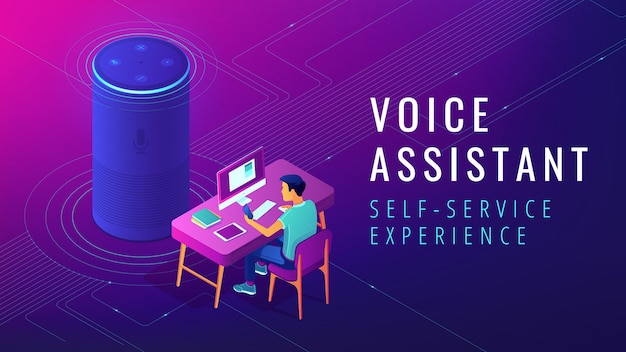Premium Vector | Isometric voice assistant automated self service ... Premium Vector | Isometric voice assistant automated self service ...