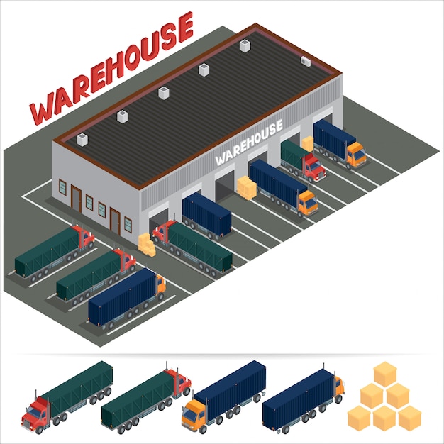 Premium Vector | Isometric warehouse Premium Vector | Isometric warehouse