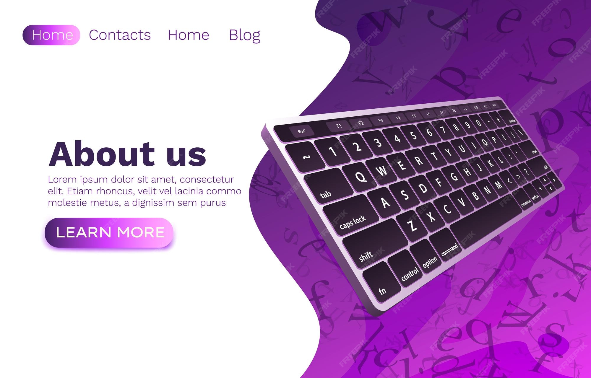 Premium Vector | Keyboard computer web banner, concept tech technology ...