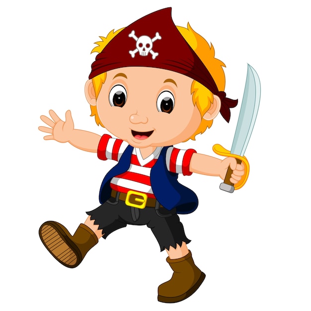 Premium Vector | Kid boy pirate cartoon Premium Vector | Kid boy pirate cartoon