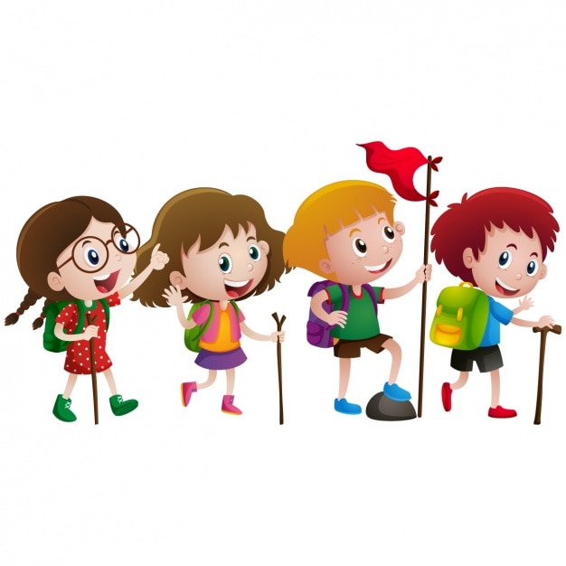 Free Vector | Kids going for a walk Free Vector | Kids going for a walk