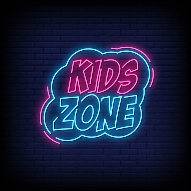 Kids zone neon signs style text | Premium Vector Kids zone neon signs style text | Premium Vector