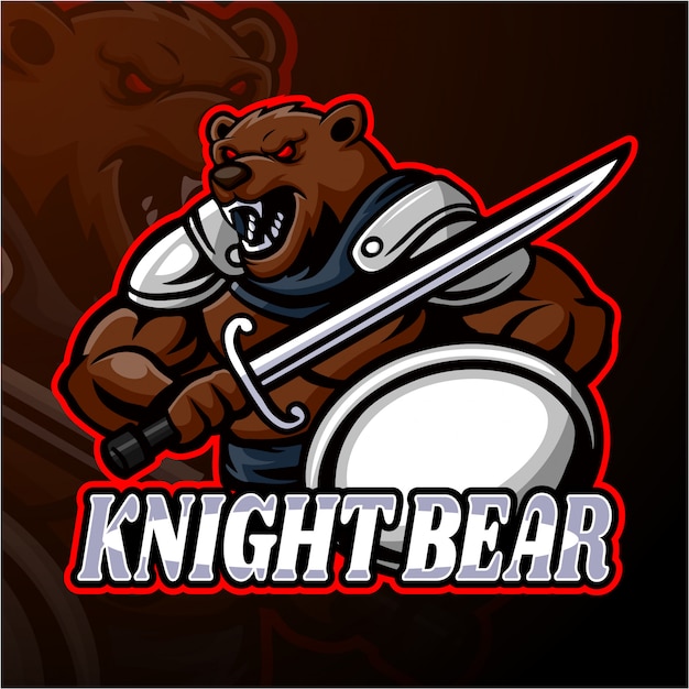 Premium Vector | Knight bear esport logo mascot design Premium Vector | Knight bear esport logo mascot design