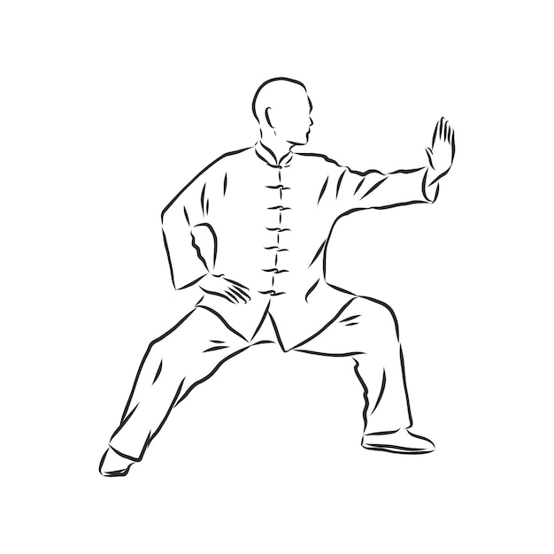 Premium Vector | Kung fu chinese. vector sketches in a simple contours ... Premium Vector | Kung fu chinese. vector sketches in a simple contours ...