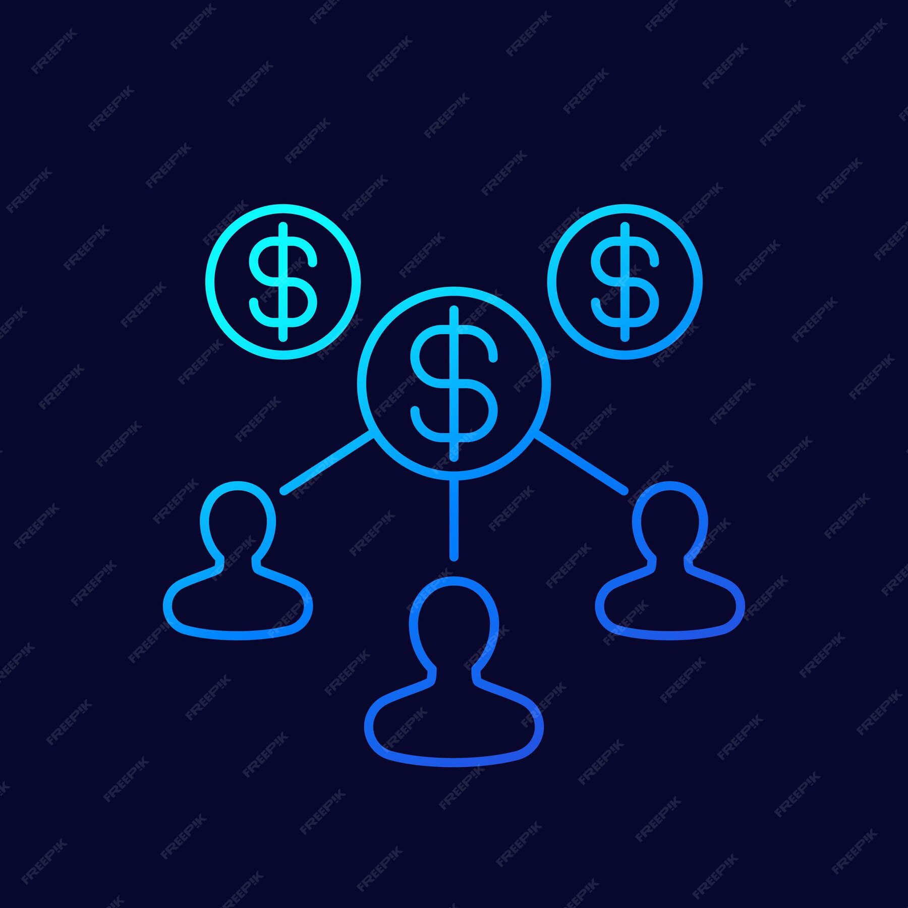 Premium Vector | Labor costs line icon on dark Premium Vector | Labor costs line icon on dark