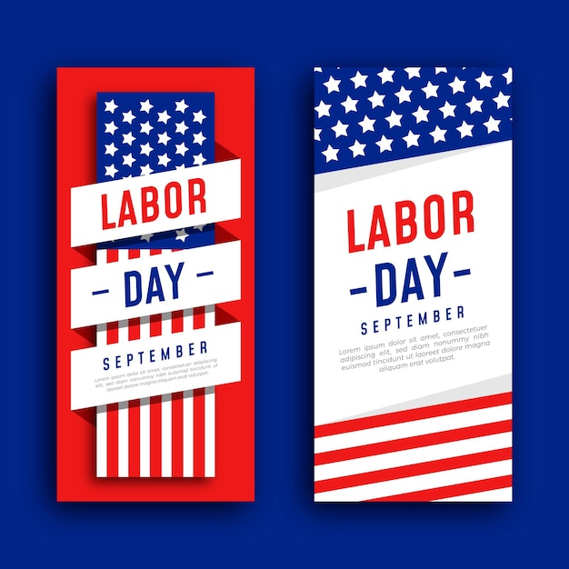 Free Vector | Labor day banner template design Free Vector | Labor day banner template design