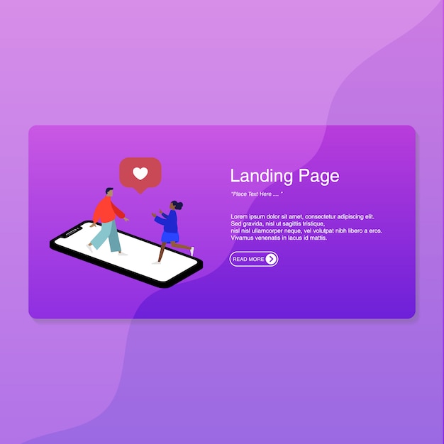 Premium Vector | Landing page flat design Premium Vector | Landing page flat design