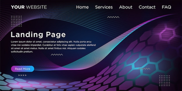 Landing page template with abstract background Vector | Premium Download Landing page template with abstract background Vector | Premium Download