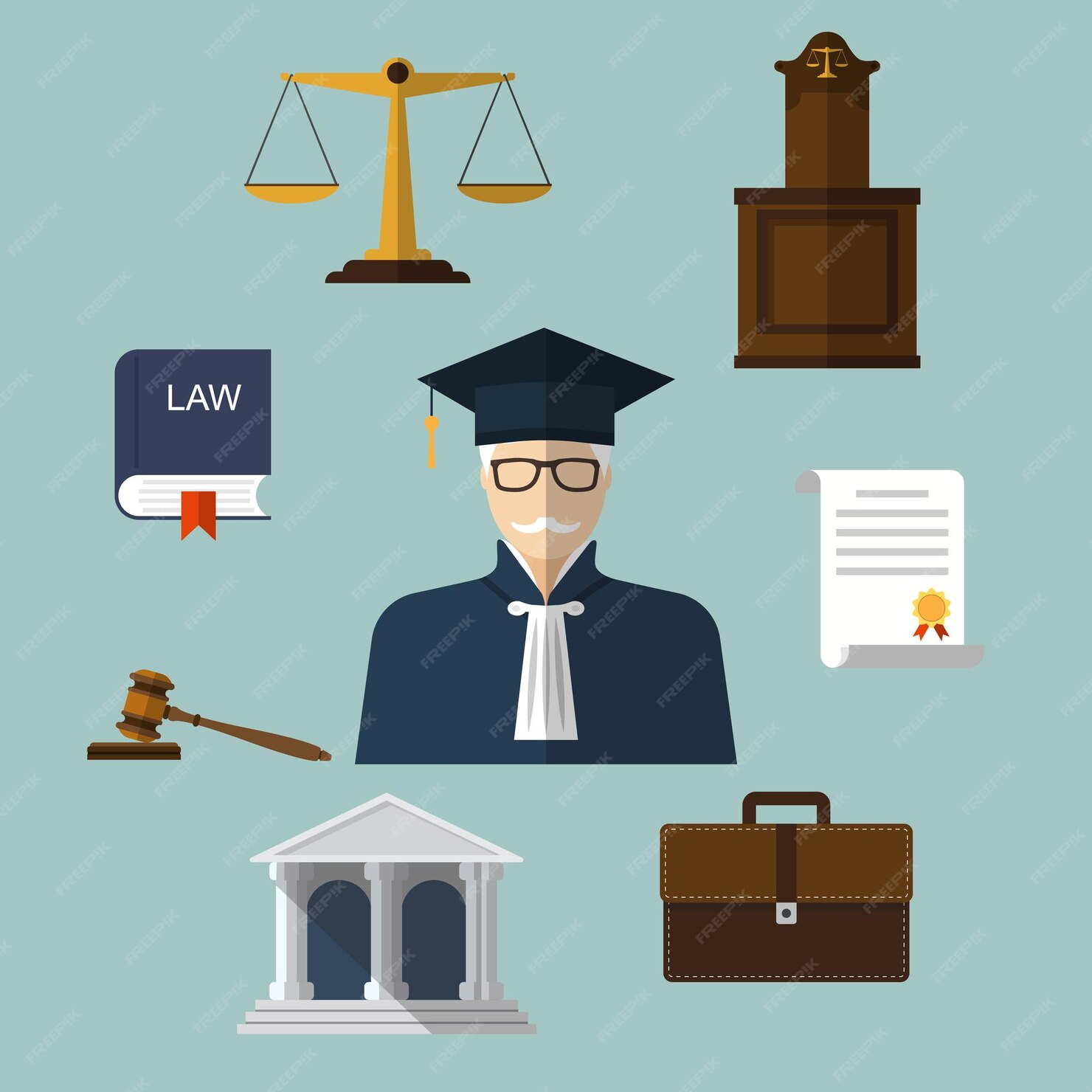 Premium Vector | Law icons set of elements and symbols law and justice ... Premium Vector | Law icons set of elements and symbols law and justice ...