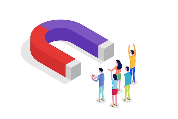 Premium Vector | Lead generate, inbound marketing magnet isometric ... Premium Vector | Lead generate, inbound marketing magnet isometric ...