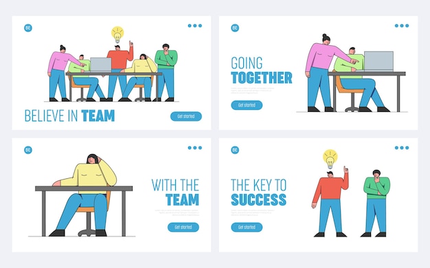 Premium Vector | Leadership and teamwork concept Premium Vector | Leadership and teamwork concept