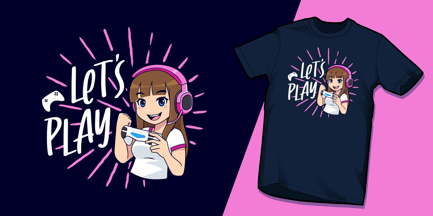 Premium Vector Let S Play Game Tshirt Designs