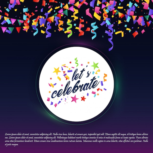 Premium Vector | Lets celebrate birthday with dark background and text Premium Vector | Lets celebrate birthday with dark background and text