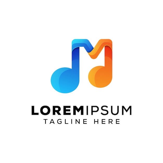 Premium Vector | Letter m music logo template premium vector Premium Vector | Letter m music logo template premium vector