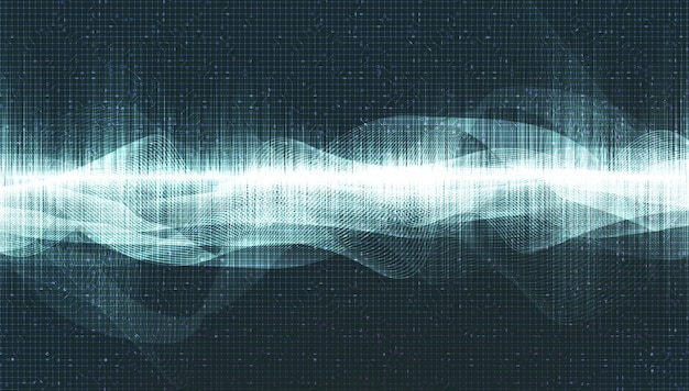 Premium Vector | Light digital sound wave on blue circle vibration ... Premium Vector | Light digital sound wave on blue circle vibration ...
