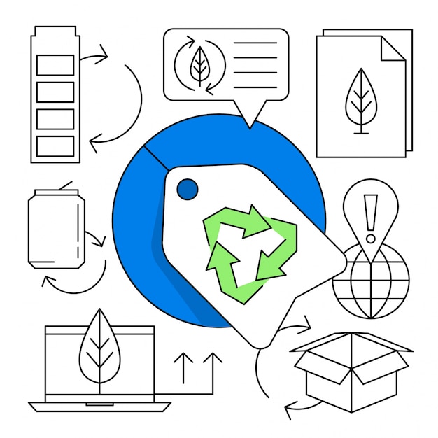 Free Vector | Linear eco icons Free Vector | Linear eco icons