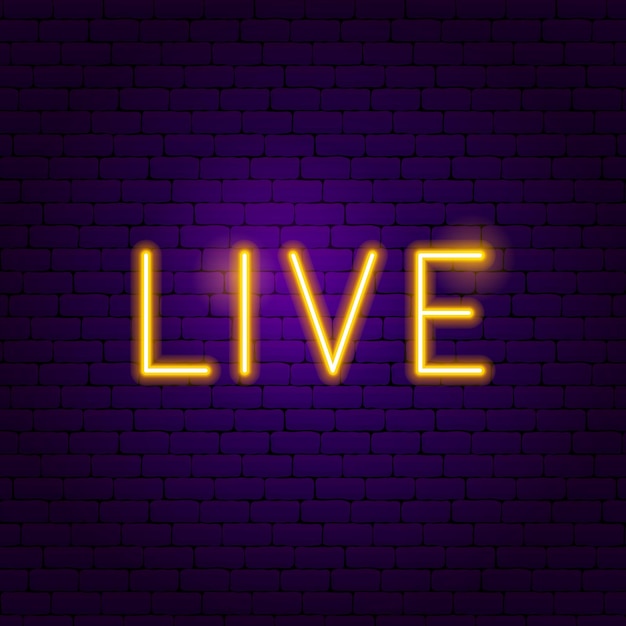 Premium Vector | Live neon label. vector illustration of online promotion. Premium Vector | Live neon label. vector illustration of online promotion.