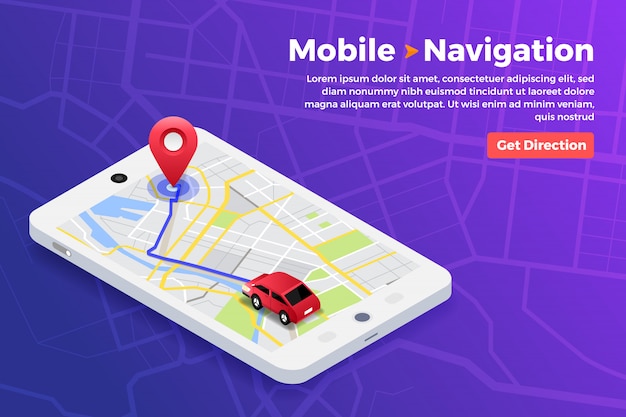 Premium Vector | Location navigator concept Premium Vector | Location navigator concept