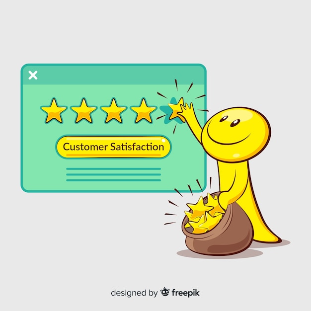 Premium Vector Lovely Hand Drawn Customer Satisfaction Composition