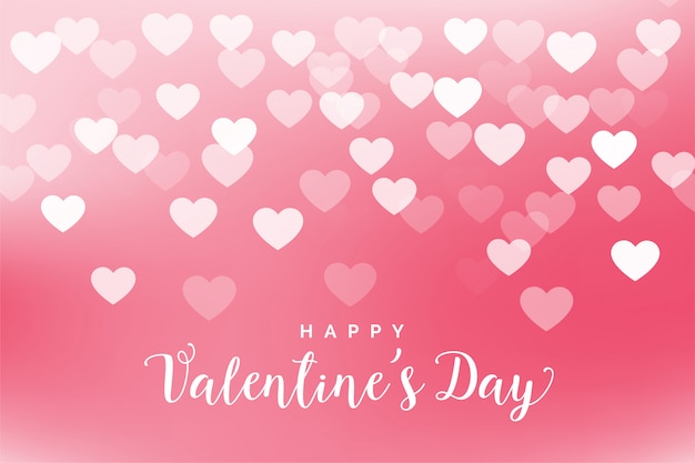 Free Vector | Lovely pink hearts valentines day greeting card Free Vector | Lovely pink hearts valentines day greeting card