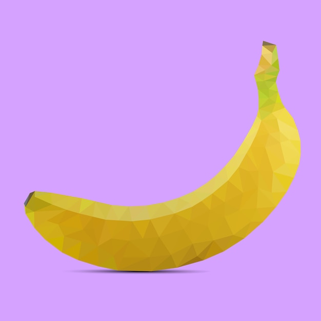 Premium Vector | Low poly banana on a purple background Premium Vector | Low poly banana on a purple background