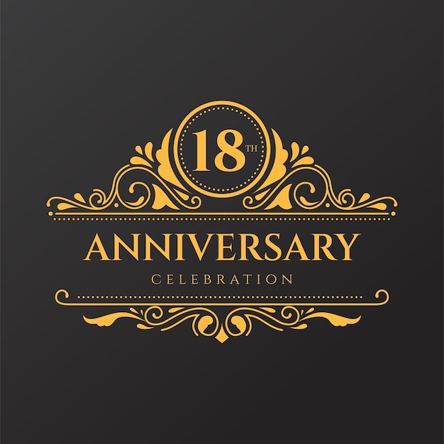 Premium Vector | Luxury 18th anniversary logo Premium Vector | Luxury 18th anniversary logo