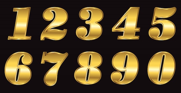 Premium Vector | Luxury gold numbers Premium Vector | Luxury gold numbers