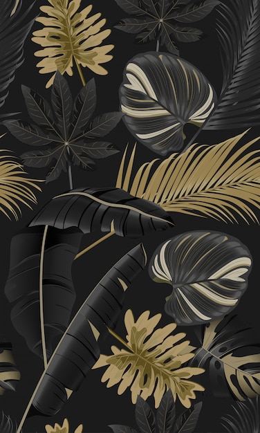 Premium Vector | Luxury seamless pattern tropical leaves Premium Vector | Luxury seamless pattern tropical leaves