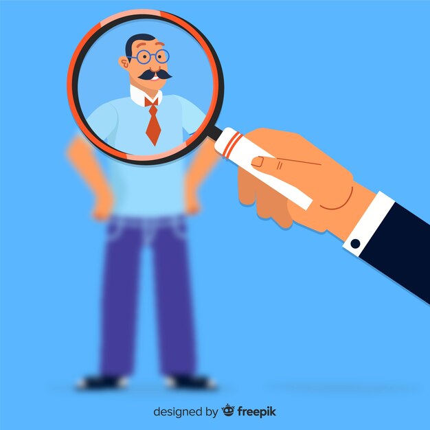 Magnifying glass searching talent illustration Vector | Free Download Magnifying glass searching talent illustration Vector | Free Download