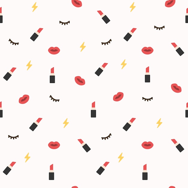 Premium Vector Makeup Seamless Pattern Background