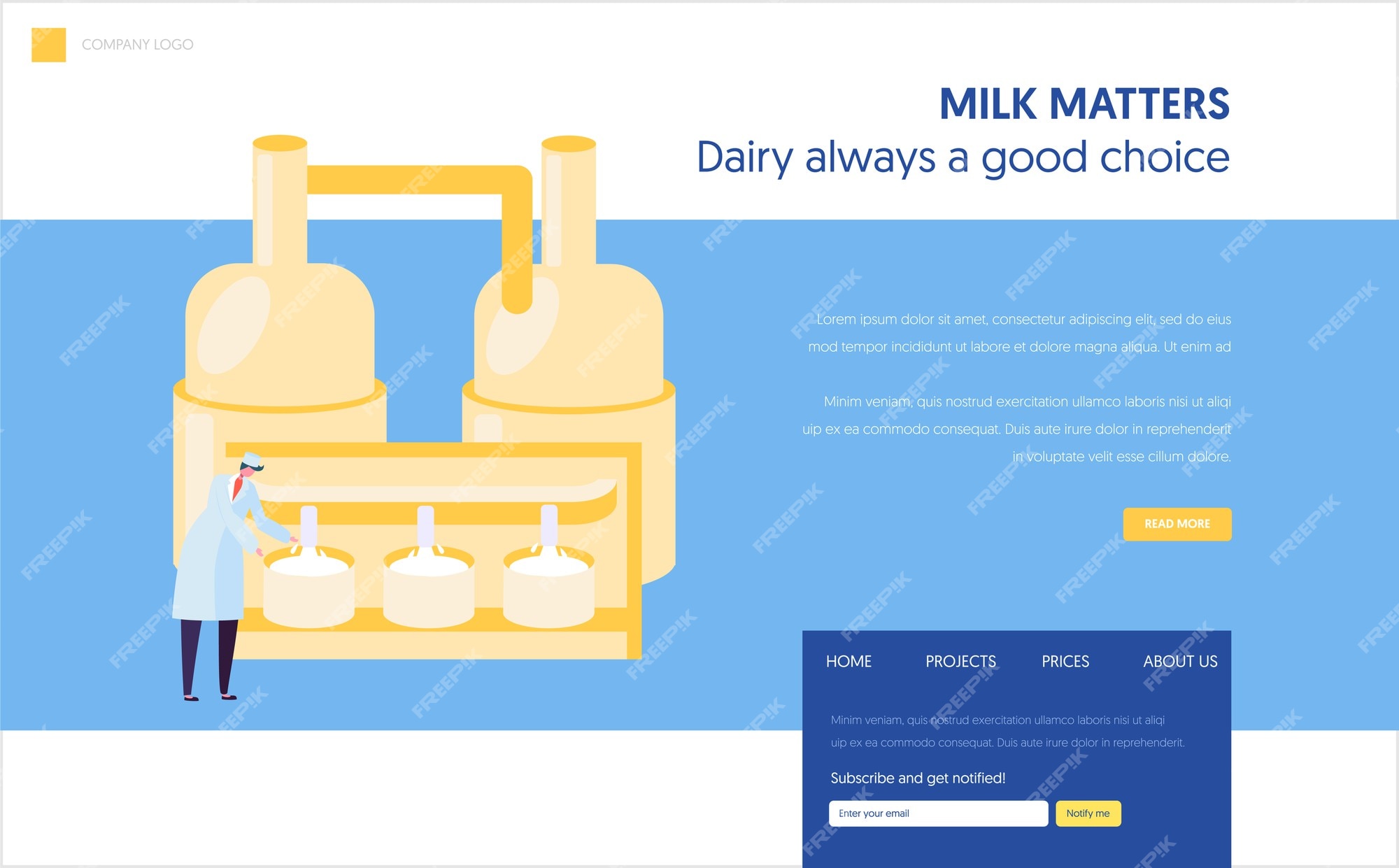 Premium Vector | Male staff character in uniform view milk ... Premium Vector | Male staff character in uniform view milk ...