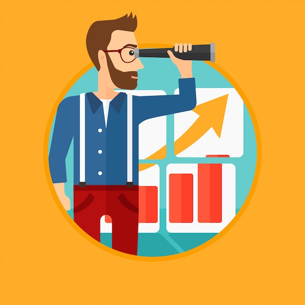 Premium Vector | Man searching opportunities for business growth. Premium Vector | Man searching opportunities for business growth.