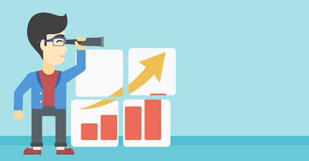 Premium Vector | Man searching opportunities for business growth. Premium Vector | Man searching opportunities for business growth.
