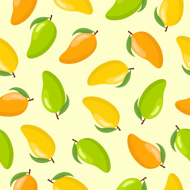 Premium Vector Mango Fruit Seamless Pattern