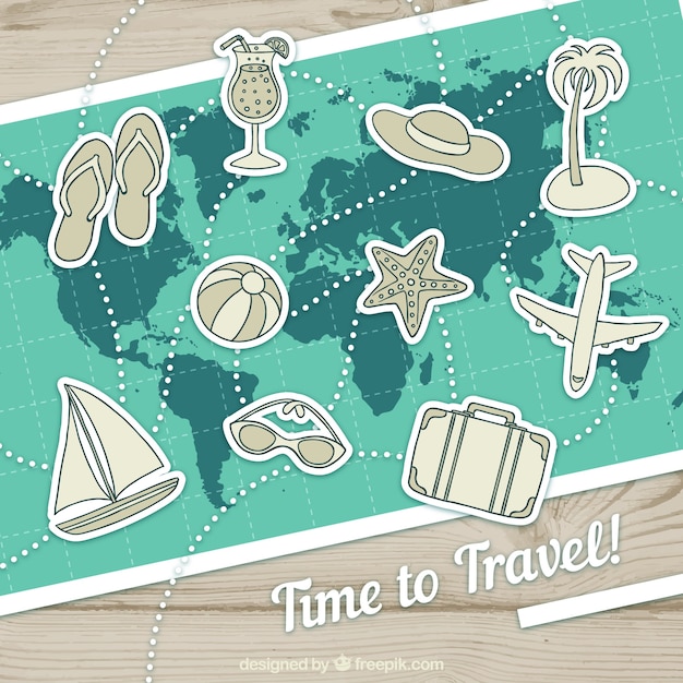 Free Vector | Map with different elements Free Vector | Map with different elements