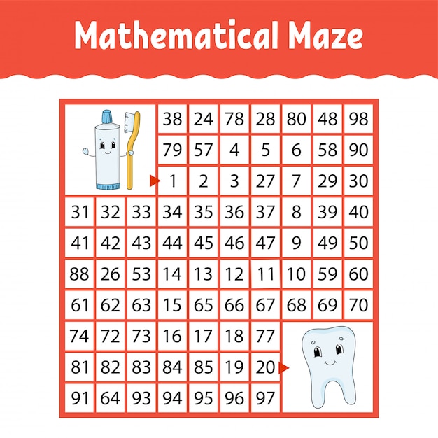 Premium Vector | Mathematical maze. Premium Vector | Mathematical maze.