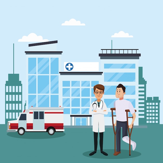 Premium Vector | Medical team at hospital concept cartoon Premium Vector | Medical team at hospital concept cartoon