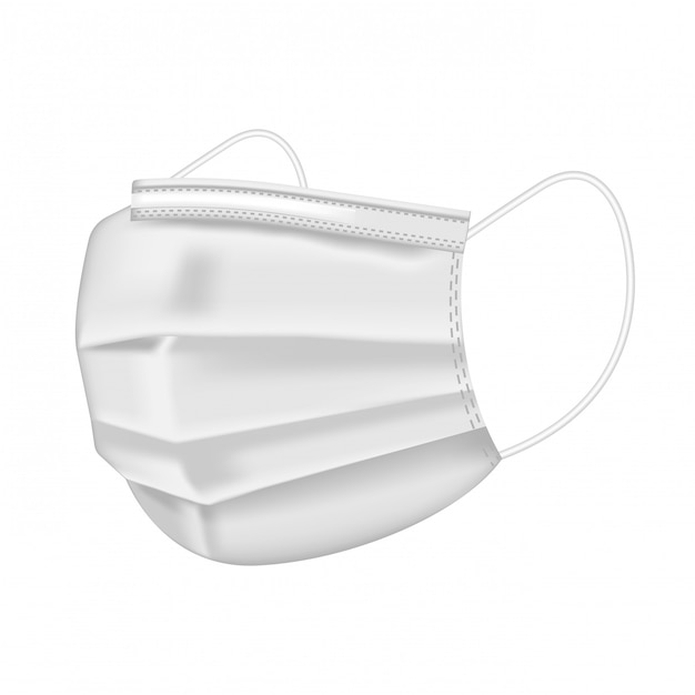 Premium Vector | Medical white mask isolated on white background ... Premium Vector | Medical white mask isolated on white background ...