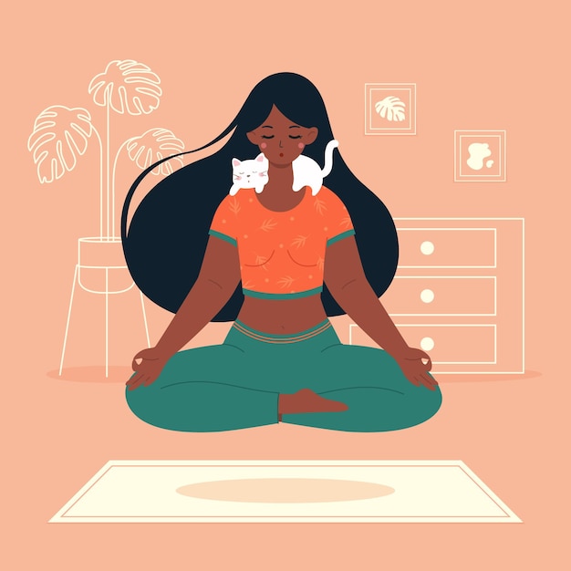 Premium Vector | Meditation concept illustration Premium Vector | Meditation concept illustration