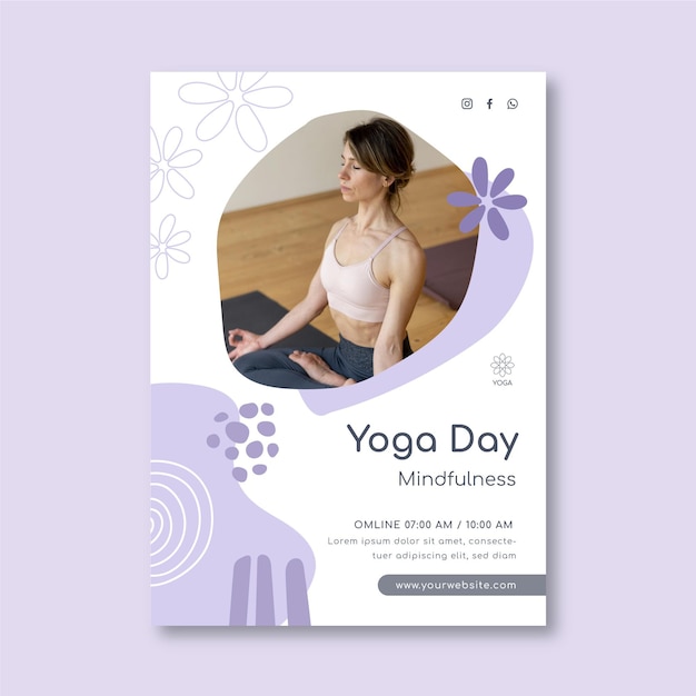 Free Vector | Meditation and mindfulness flyer template Free Vector | Meditation and mindfulness flyer template
