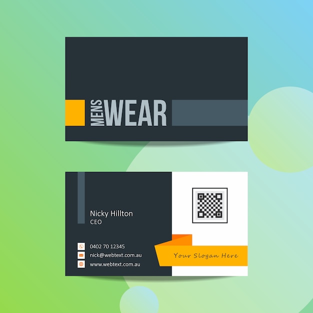 Premium Vector | Mens wear modern business card template Premium Vector | Mens wear modern business card template