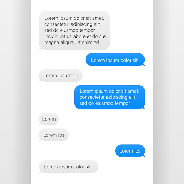 Premium Vector | Message bubbles design template for messenger chat Premium Vector | Message bubbles design template for messenger chat