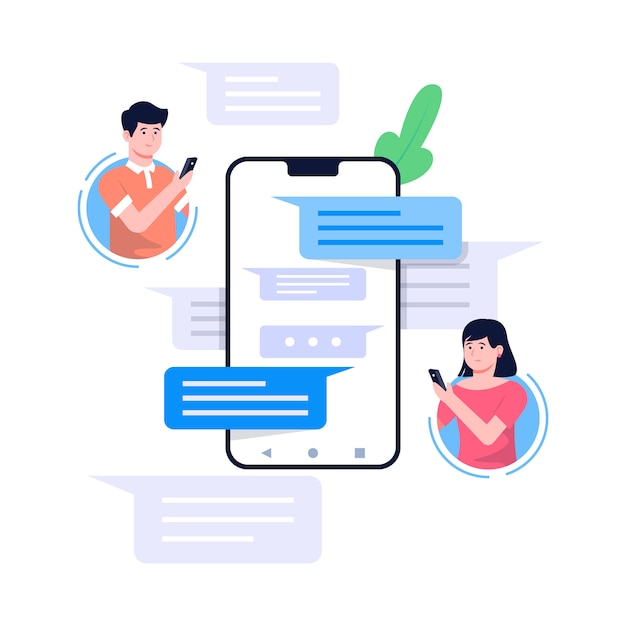 Premium Vector Messenger Concept Illustration