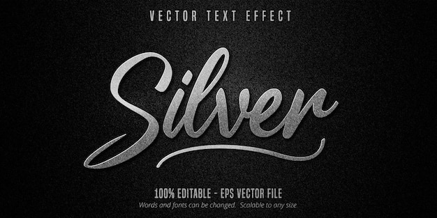 Premium Vector | Metallic silver editable text effect Premium Vector | Metallic silver editable text effect