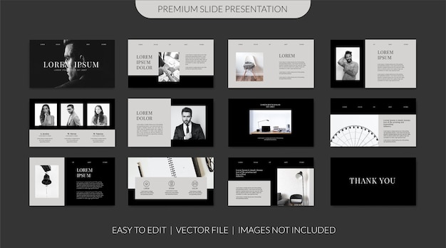 Premium Vector | Minimal slides presentation template Premium Vector | Minimal slides presentation template